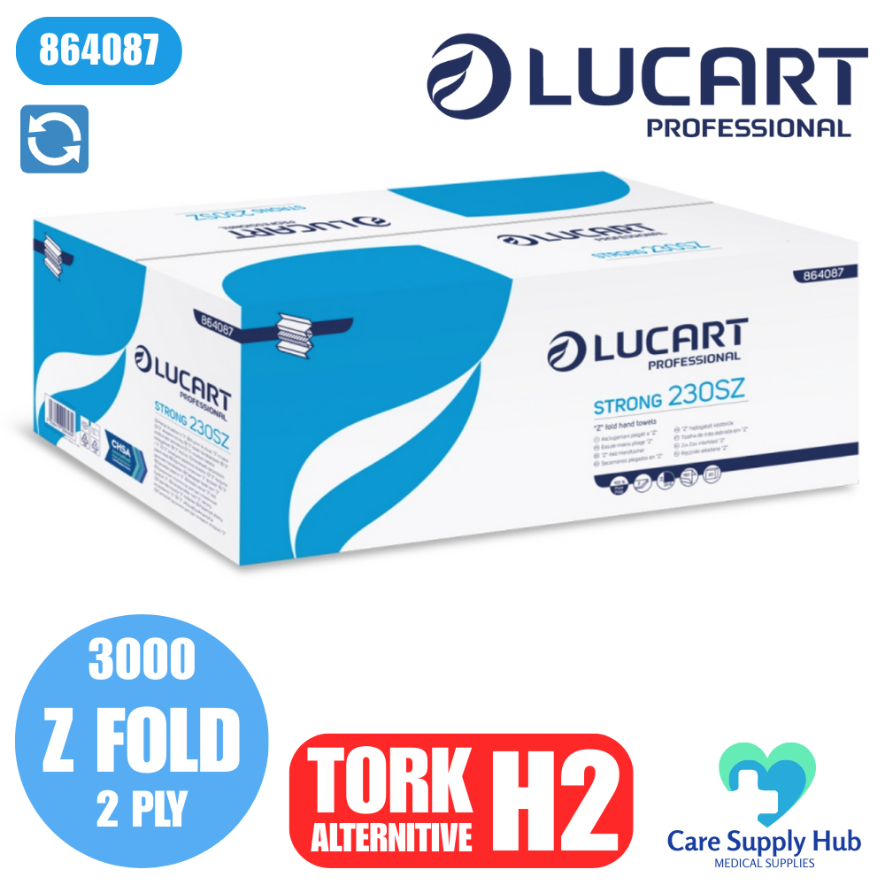 Lucart Professional Hand Towel 230SZ Z-Fold 2-Ply White (Pack of 3000 ...