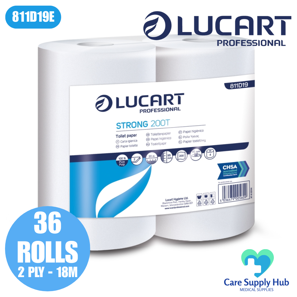 Lucart Toilet Rolls - 36 Rolls 18m - 200 sheets – Care Supply Hub